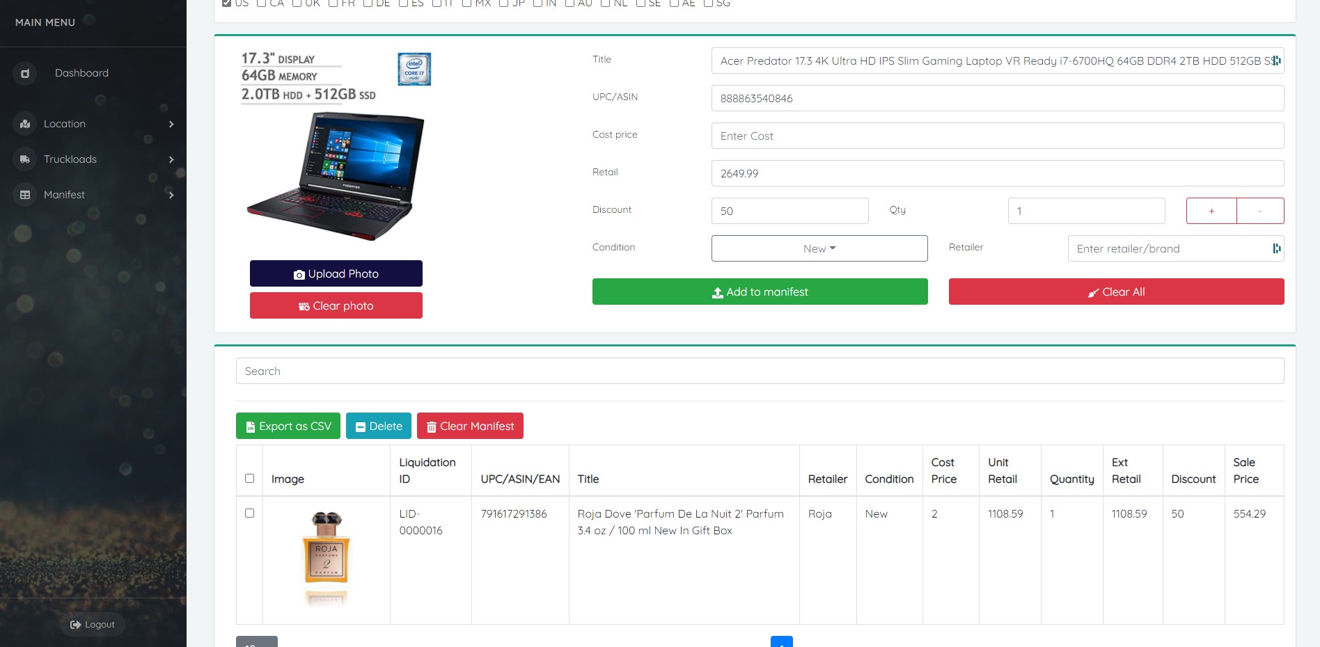 Cloud-based liquidation inventory management and pricing application ...